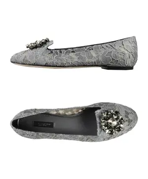 Dolce & Gabbana Dolce & Gabbana Lace Print Loafers Gray