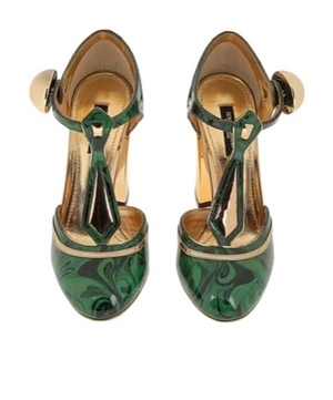 Dolce & Gabbana Multicolor Metallic Leather Sandals