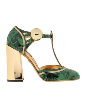 Dolce & Gabbana Multicolor Metallic Leather Sandals