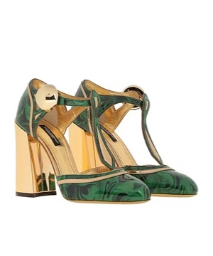 Dolce & Gabbana Multicolor Metallic Leather Sandals