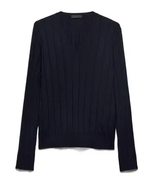 Prada V-neck Sweater - Navy Blue