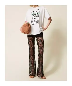 TWINSET Lace Flare Trousers