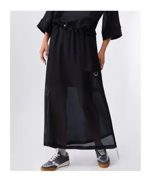 Liu Jo Maxi Mesh Skirt - Black