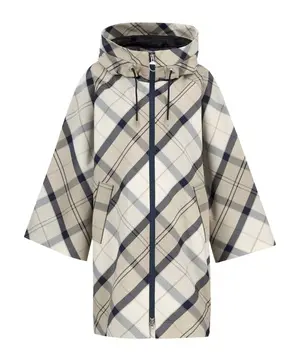 Barbour Plaid Cape With Hood - Nude
