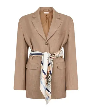 Liu Jo Single Breasted Blazer With Printed Scarf Detail