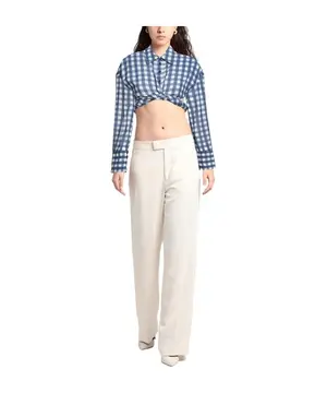 Jacquemus Long Sleeve Plaid Shirt With Twist Detail