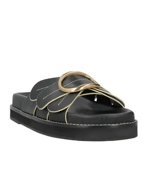 Farm Rio Leather Embellished Platform Sandals