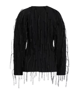 Jacquemus Crepe V-neck Jacket With Fringes