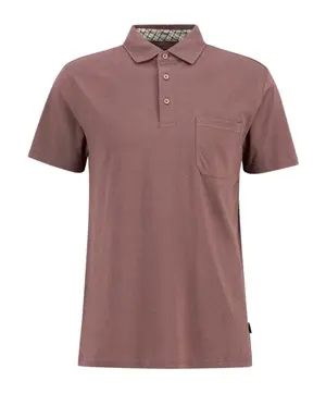 Barbour Short-sleeved Polo Shirt With Patch Pockets - Brown