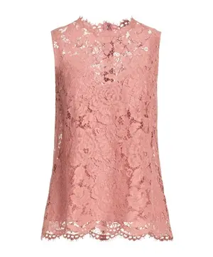 Dolce & Gabbana Solid-colored Lace Sleeveless Top - Pink