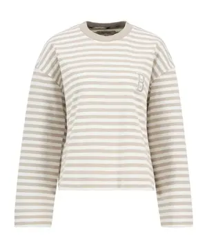 Barbour Striped Crew Neck Sweatshirt - White