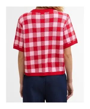 Barbour Plaid Short Sleeve Knit Sweater