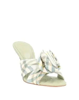 Burberry Sandals With Floral Detail And Checked Pattern