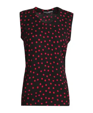 Dolce & Gabbana Polka-dot Sleeveless Knit Top