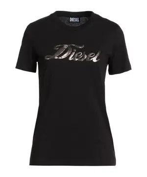 DIESEL® Solid Color Printed Short-sleeve T-shirt - Black