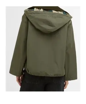Barbour Hooded Casual Jacket With Zip Closure And Adjustable Hem - Green
