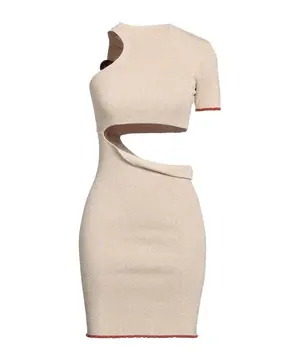 Jacquemus Two-tone Knitted Bodycon Dress - Beige