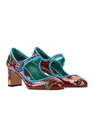 Dolce & Gabbana Floralpattern Leather Shoes