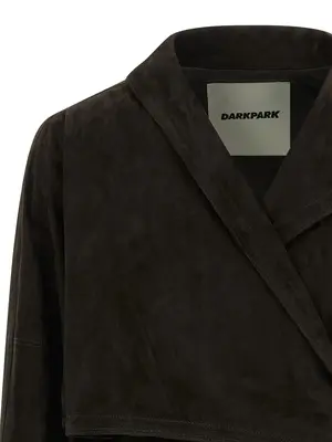 DARKPARK Cindy Crossed-button Suede Jacket - Black