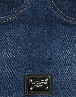 Dolce & Gabbana Color-block Denim Cropped Top