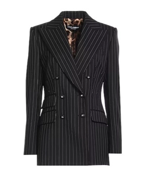 Dolce & Gabbana Doublebreasted Striped Blazer - Black
