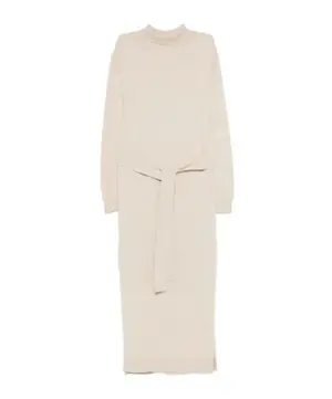 Nanushka Turtleneck Tie Knitted Midi Dress - White