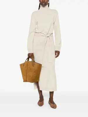 Nanushka Turtleneck Tie Knitted Midi Dress - White