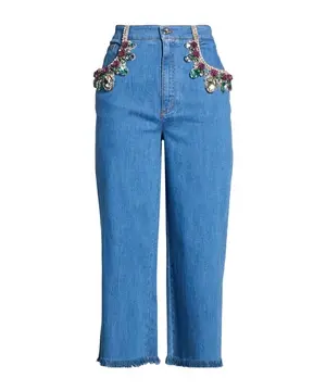 Dolce & Gabbana Embellished Wide-leg Cropped Jeans