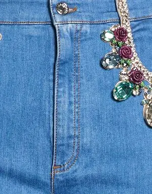 Dolce & Gabbana Embellished Wide-leg Cropped Jeans