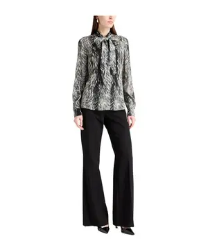 Dolce & Gabbana Printed Silk Shirt With Bow Detail