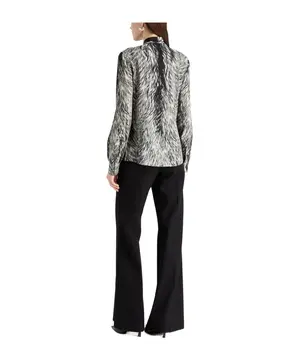 Dolce & Gabbana Printed Silk Shirt With Bow Detail