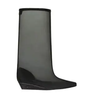 COURREGES Melting Mesh Wedge Boots - Black
