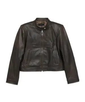 NILI LOTAN Leather Jacket With Zipper Closure