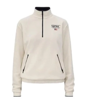 SPORTY  RICH Half-zip Fleece Jacket - White