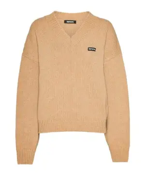 ROTATE BY BIRGER CHRISTENSEN V-neck Wool Sweater - Beige