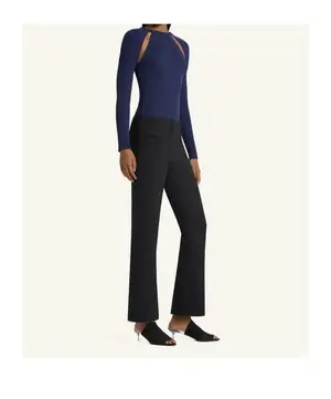 COURREGES Ribbed-knit Cut-out T-shirt