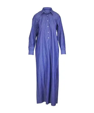 NILI LOTAN Striped Shirt Maxi Dress