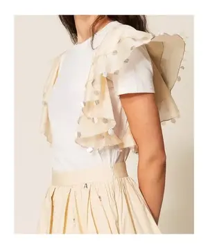 TWINSET Ruffled Embellished T-shirt