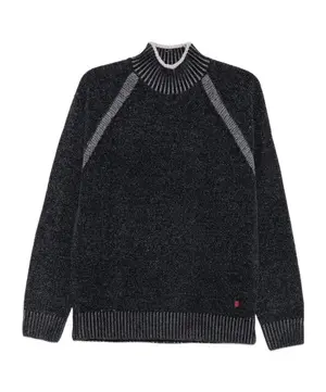Liu Jo Ribbed High Neck Sweater - Dark Gray