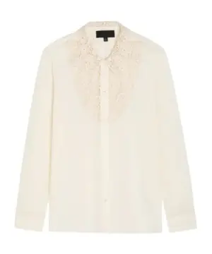 NILI LOTAN Lace Collared Shirt