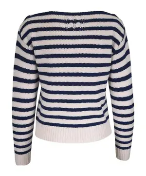 NILI LOTAN Tandy Striped Button Sweater