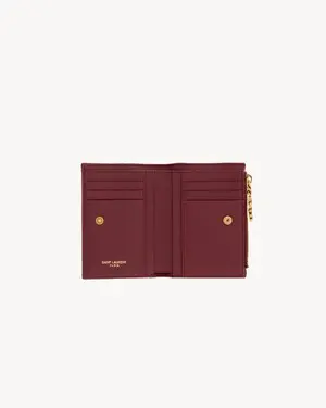 Saint Laurent Le Cassandre Bijou Patent Leather Bi-fold Wallet