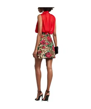 Dolce & Gabbana Leopard Print Umbrella Skirt