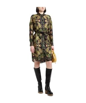 Farm Rio Paisley Print Belted Shirt Dress