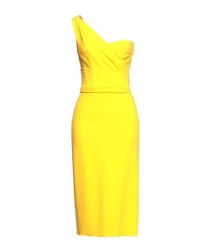Dolce & Gabbana One-shoulder Crepe Dress - Yellow