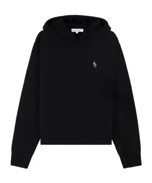 SPORTY  RICH Sporty & Rich Embroidered Textured Knit Hoodie