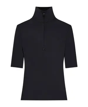 COURREGES Half-zip Short-sleeve Top With Ac Logo