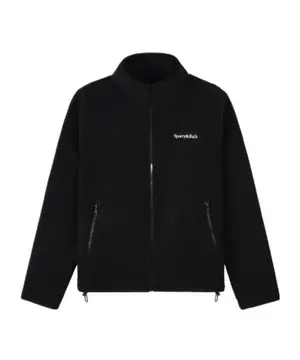 SPORTY  RICH Sporty & Rich Zip-up Fleece Jacket - Black