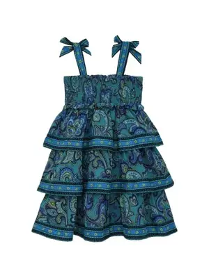 Zimmermann Tiered Paisley Print Bow Detail Dress
