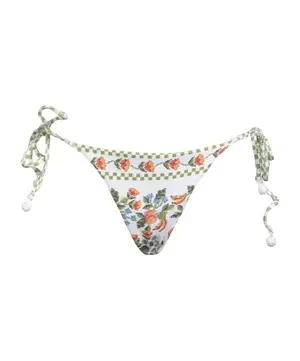 Farm Rio Floral Bikini Bottoms - White